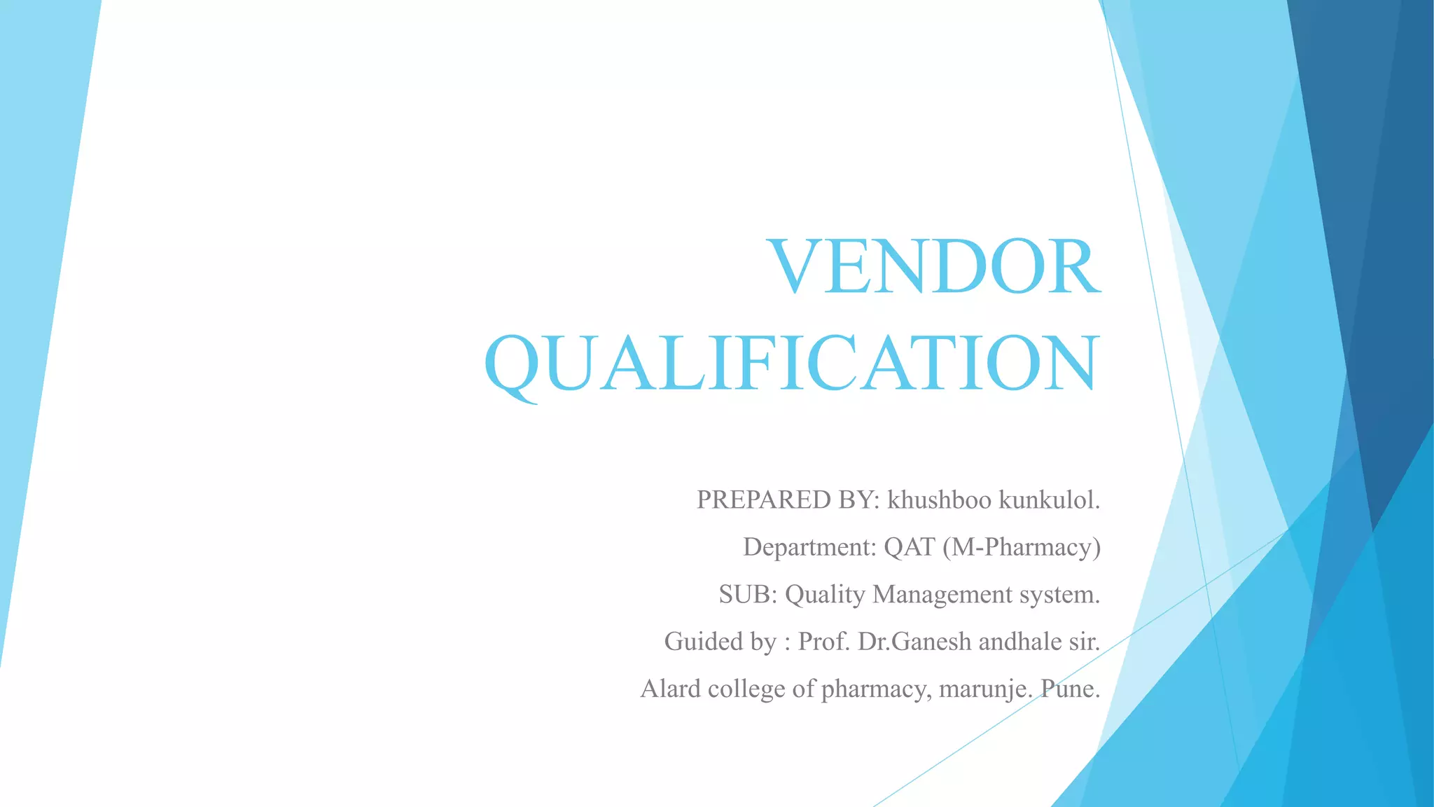 Vendor qualification | PPTX