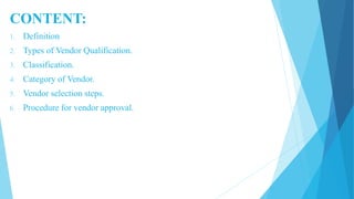 Vendor qualification | PPTX