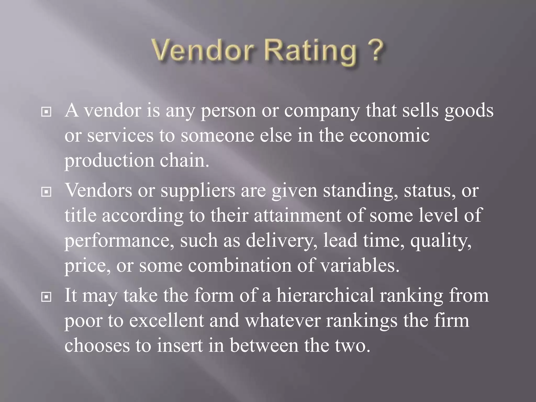 Vendor rating | PPTX