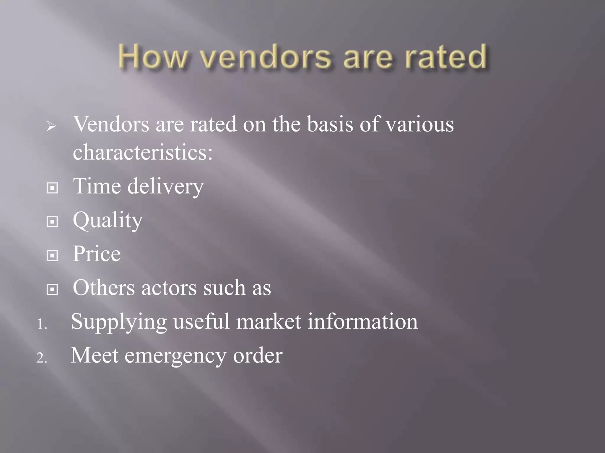 Vendor rating | PPTX