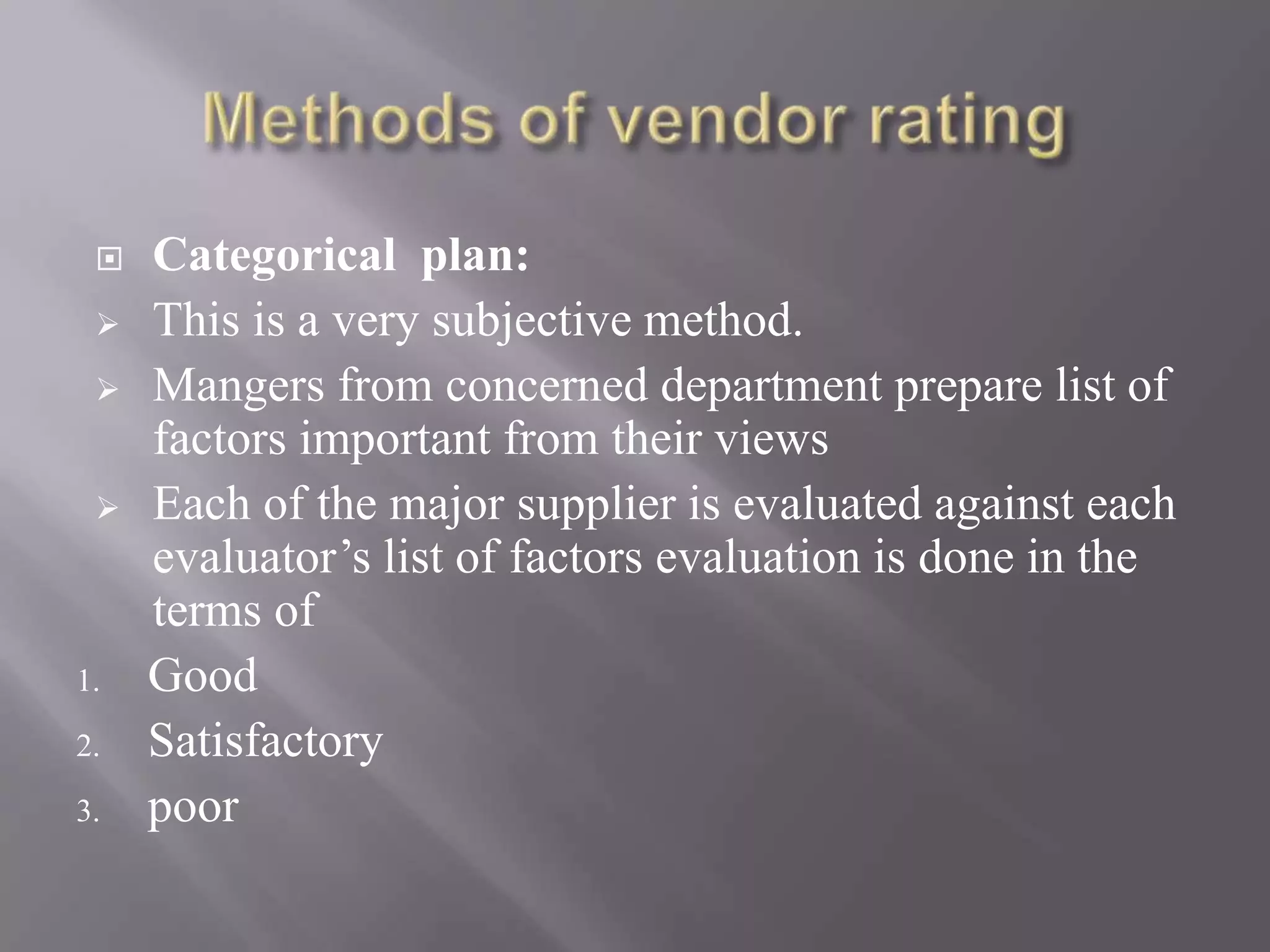 Vendor rating | PPTX