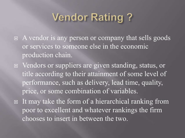 Vendor rating | PPTX