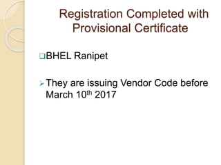 Vendor Registration.pptx | Industrial Property | Real Estate