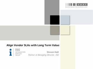 Align Vendor SLAs with Long Term Value | PDF
