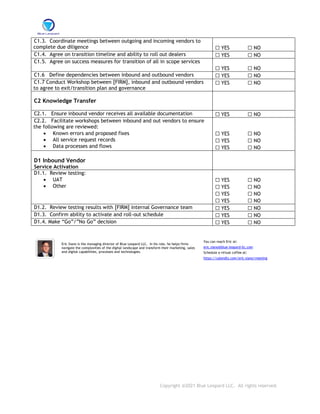 Vendor transition checklist final | PDF | Business | Business and Finance