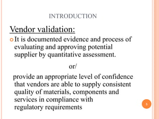 Vendor validation,requirement for vendor validation. | PDF