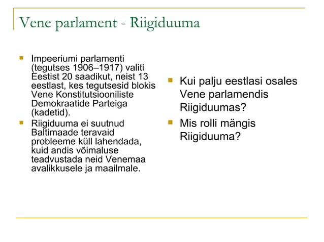 Vene aeg. Vene revolutsioon 1905 | PPT