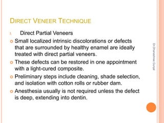 Veneers Dr. Dhanashree Gunjal | PPTX