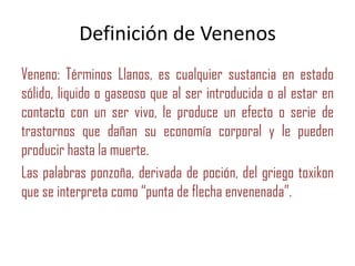 Venenos armas químicas de la naturaleza | PPTX