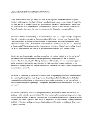 Veneration without understanding | DOCX