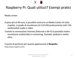 Venezia Camp 2013 Raspberry Pi Lab | PPT