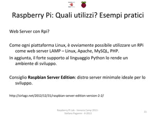 Venezia Camp 2013 Raspberry Pi Lab | PPT