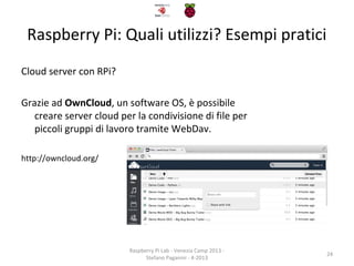 Venezia Camp 2013 Raspberry Pi Lab | PPT