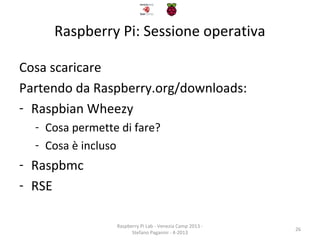 Venezia Camp 2013 Raspberry Pi Lab | PPT