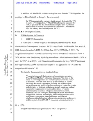Venezuela TPS (Documento judicial) - NTN24 | PDF