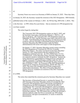 Venezuela TPS (Documento judicial) - NTN24 | PDF