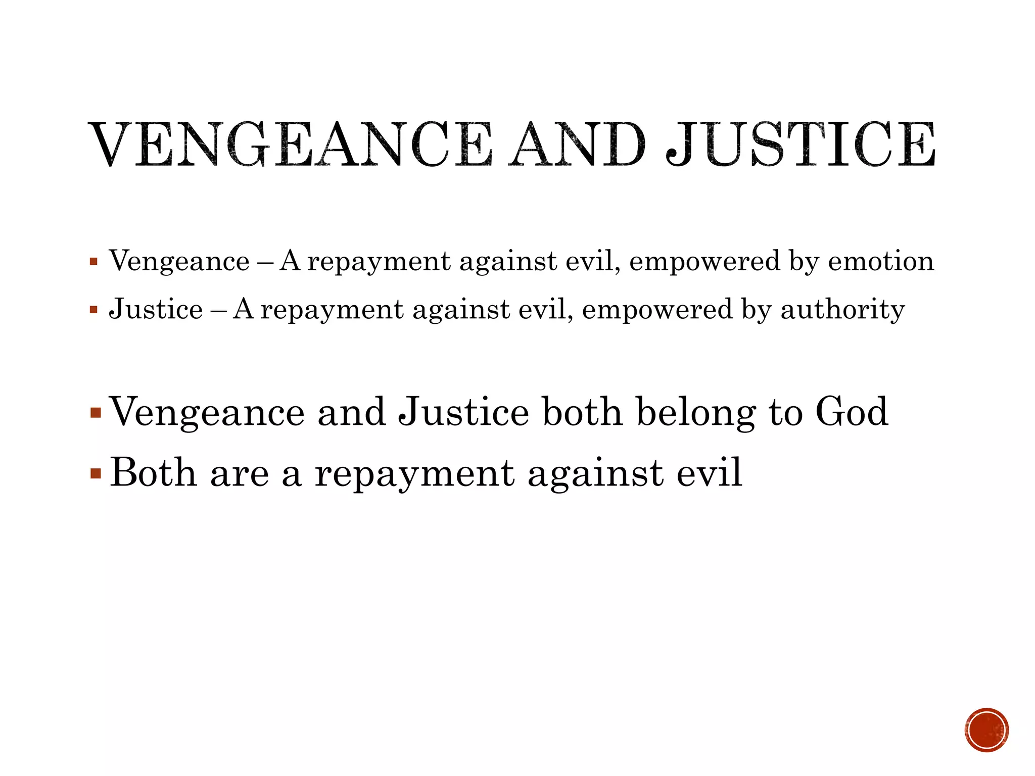 Vengeance and justice | PPTX