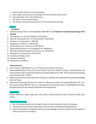 Chalukya of Vengi Dynasty | DOCX