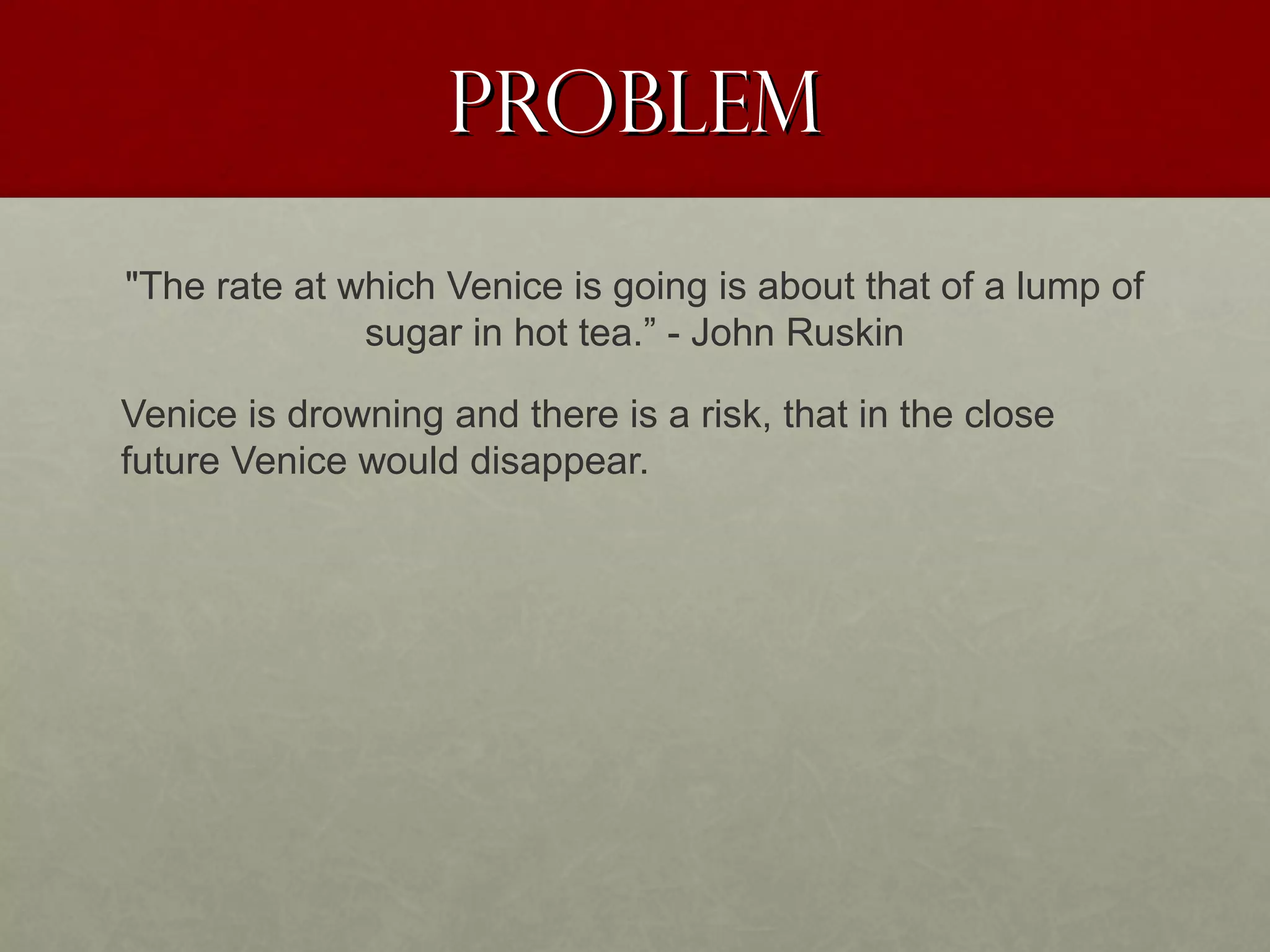 Venice. Problem of drowning | PPT | Geography | Science