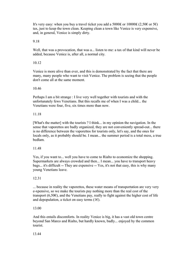 Venice translation sheet. | PDF