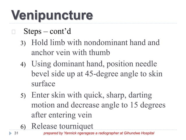 Venipuncture | PPSX | Medical Tests | Medical Health