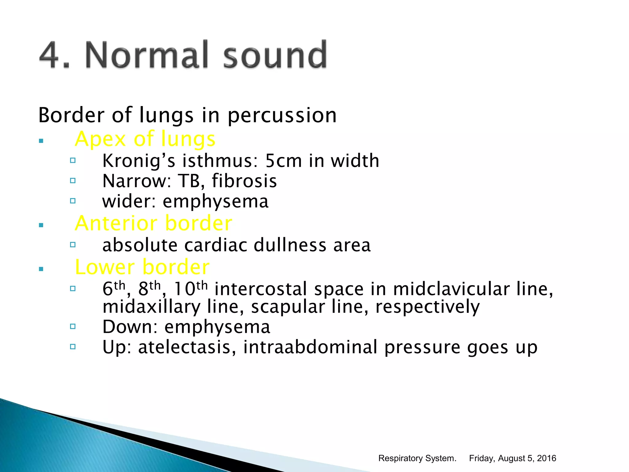 physical examination in RESPIRATORY SYSTEM | PPTX