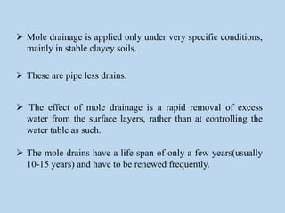 Special Methods of Sub Surface Drainage: Agricultural Draining ...
