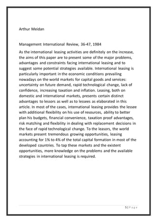 the lease and hire purchase in india | DOCX