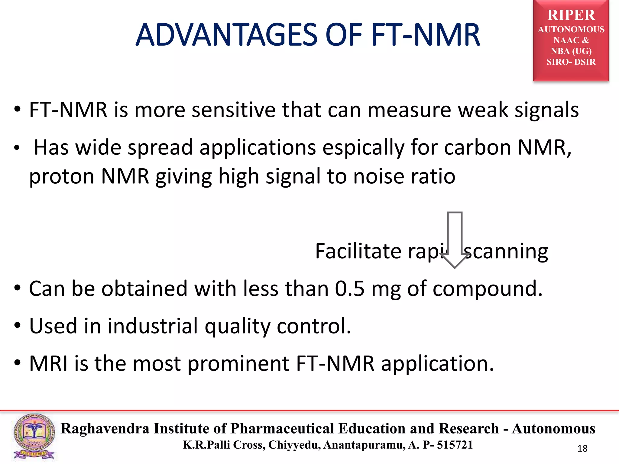 Fourier-Transform Nuclear Magnetic Resonance Instrumentation (FT-NMR). | PPTX