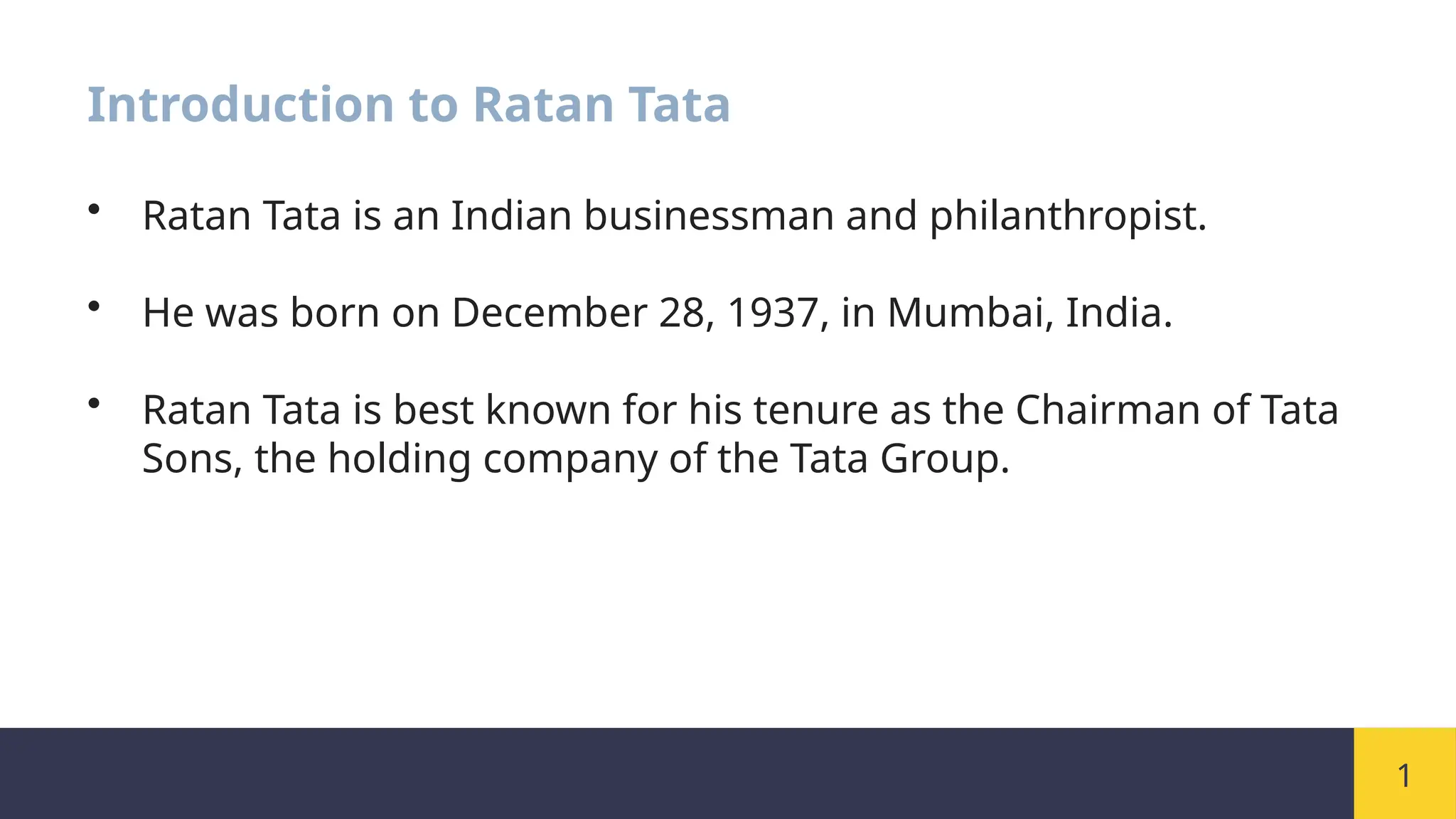 Ratan Tata And His achievements in India | PPTX