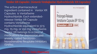 Venlor XR Capsules (Generic Venlafaxine Hydrochloride XR Capsules) | PDF