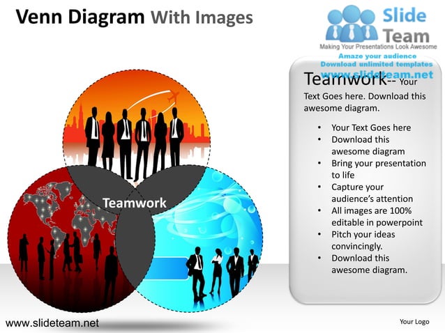 Venn diagram with images powerpoint ppt templates. | PPT