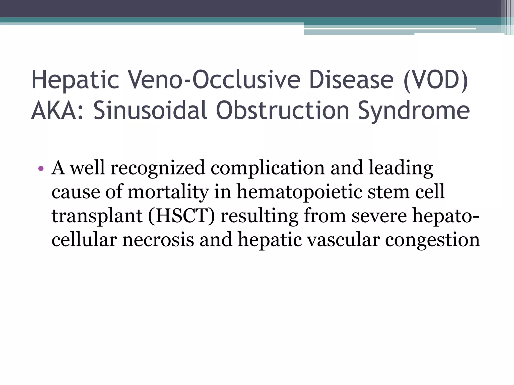 Veno occlusive disease | PPTX