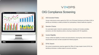 Venops: The Best Open Payments CMS and OIG Screening Service Provider | PPT