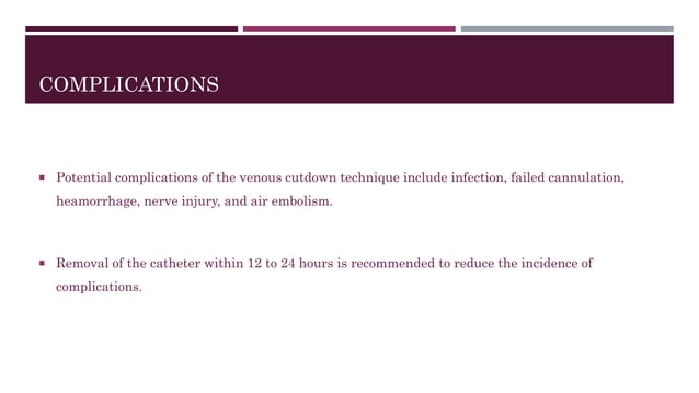 VENOUS CUT DOWN Procedure ppt presntation | PPTX | First Aid | Injuries