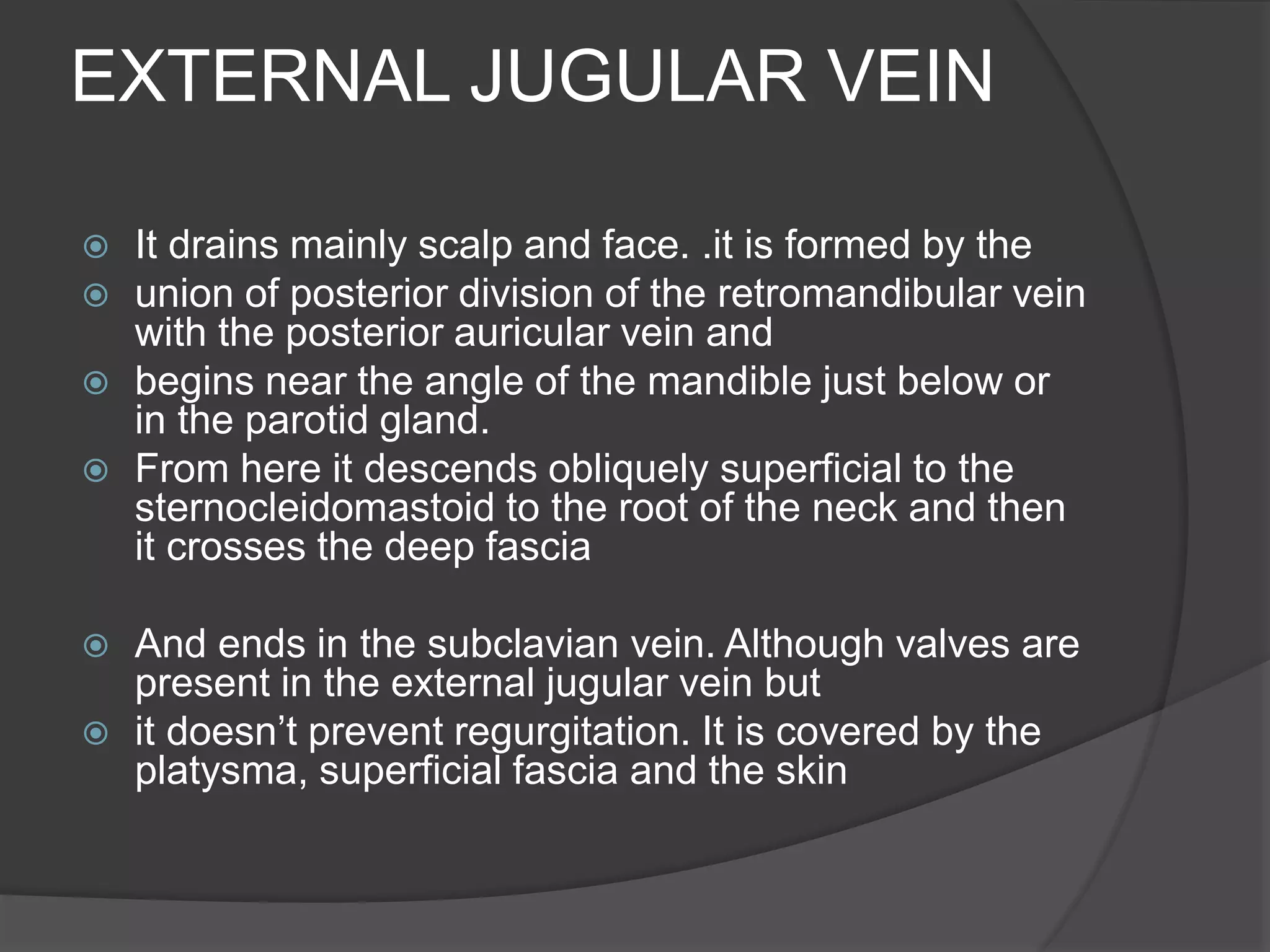 Venous drainage of head , neck and face | PPTX