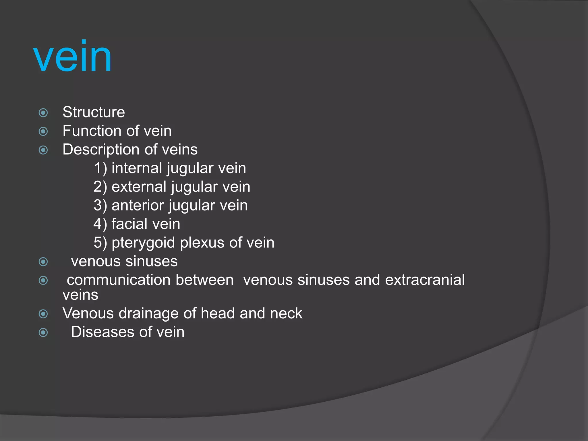 Venous drainage of head , neck and face | PPTX