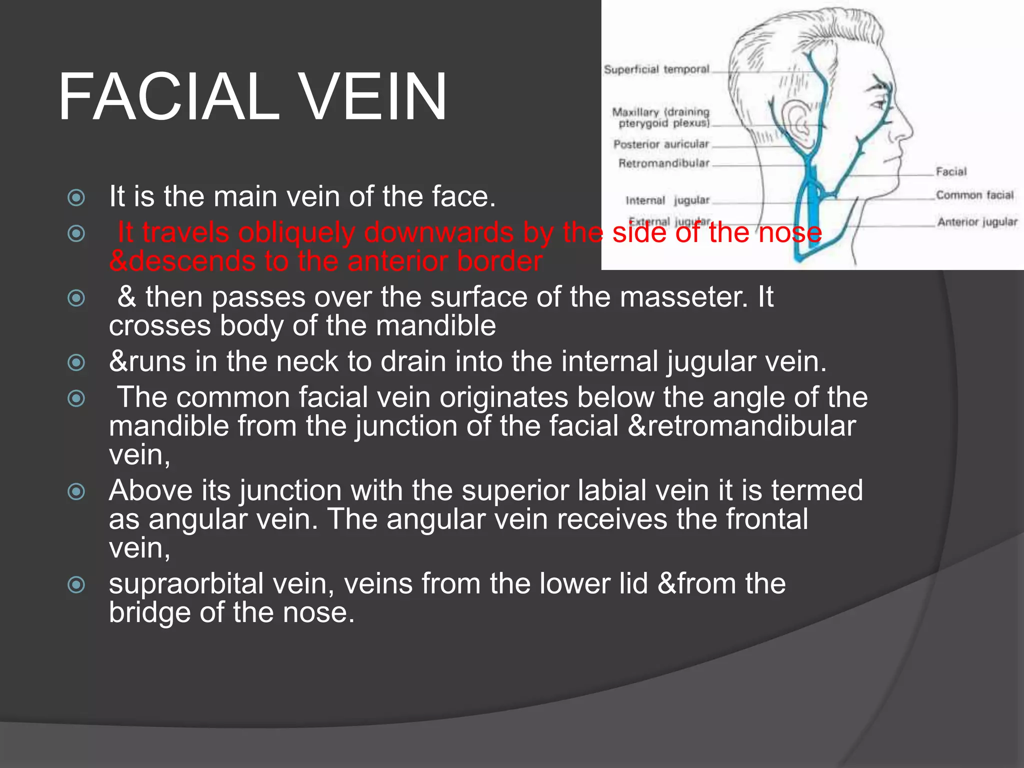 Venous drainage of head , neck and face | PPTX