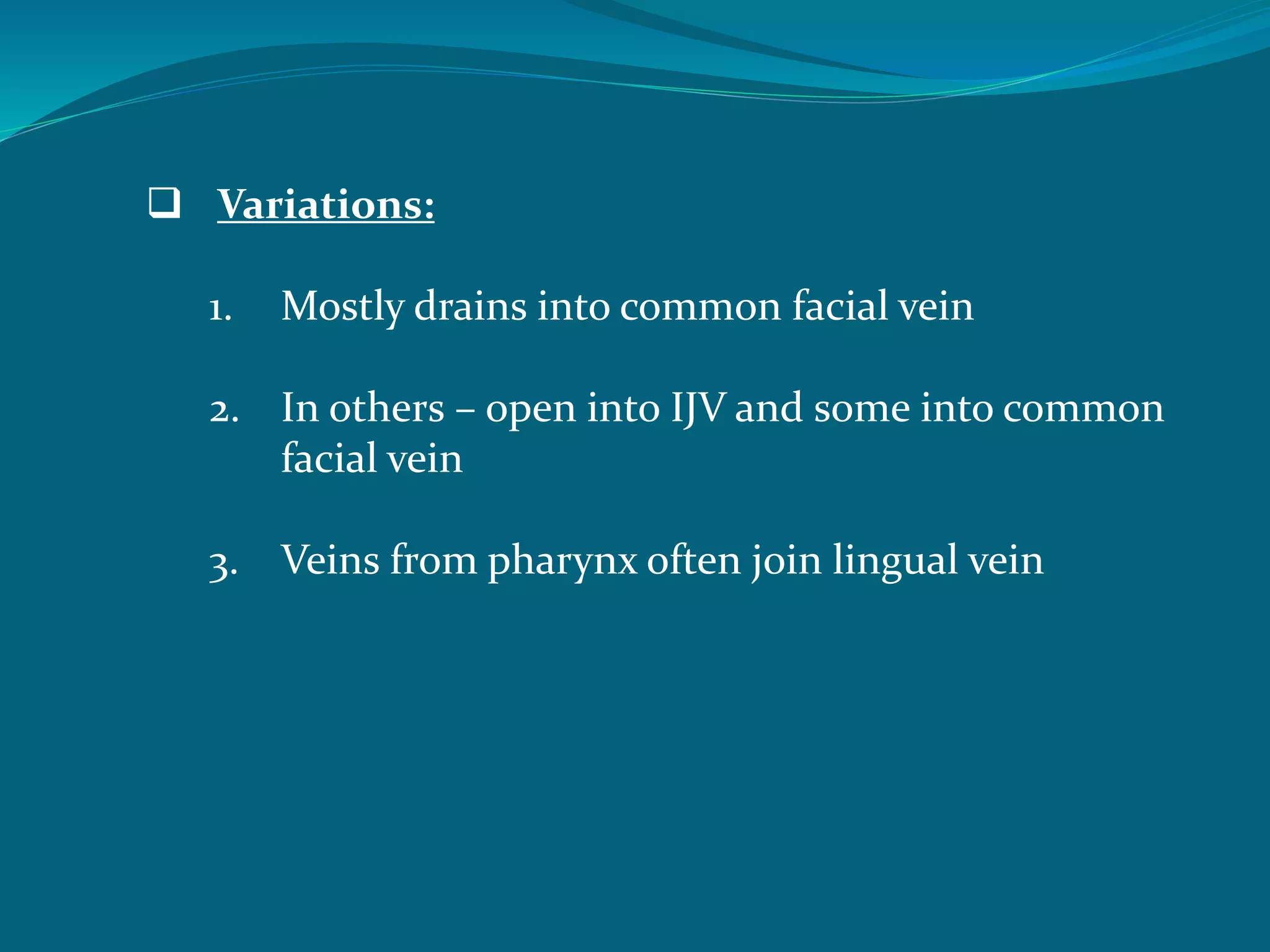 Venous drainageof head and neck ih | PPTX