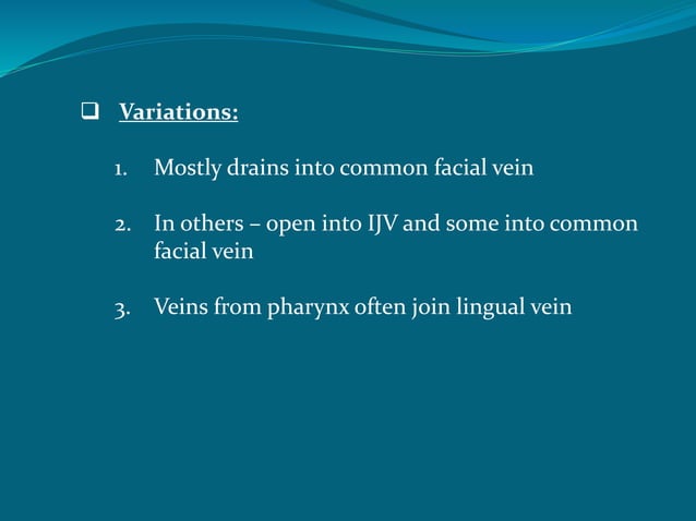 Venous drainageof head and neck ih | PPTX | Ear, Nose and Throat ...