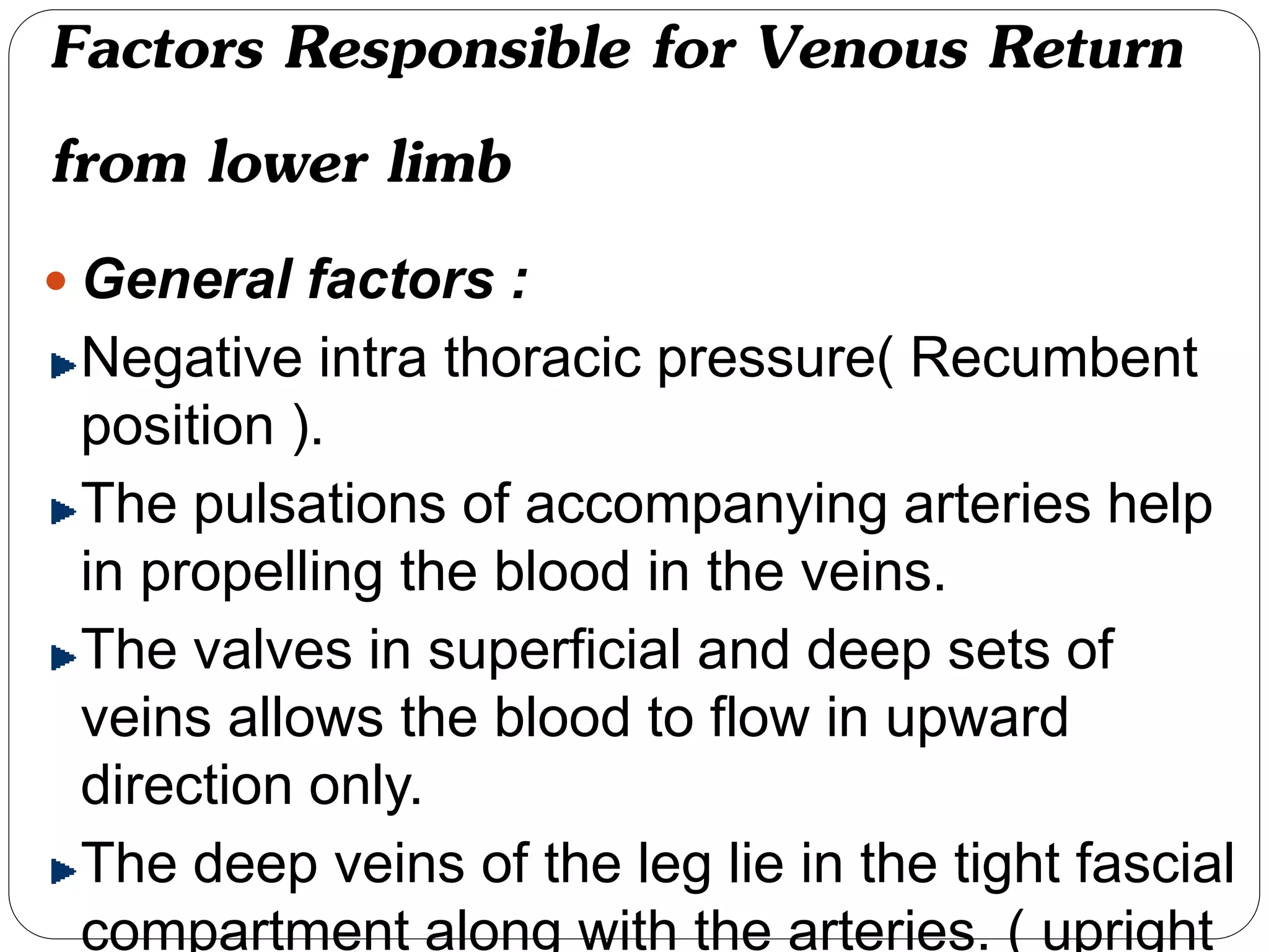 Venous drainage of lower limb | PPTX