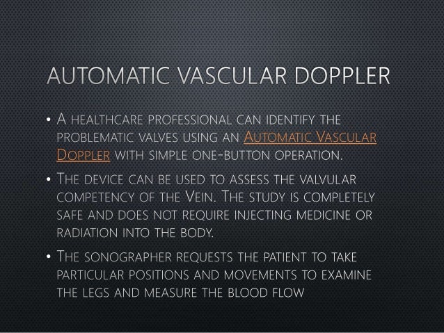 Venous reflux study using the automatic vascular doppler