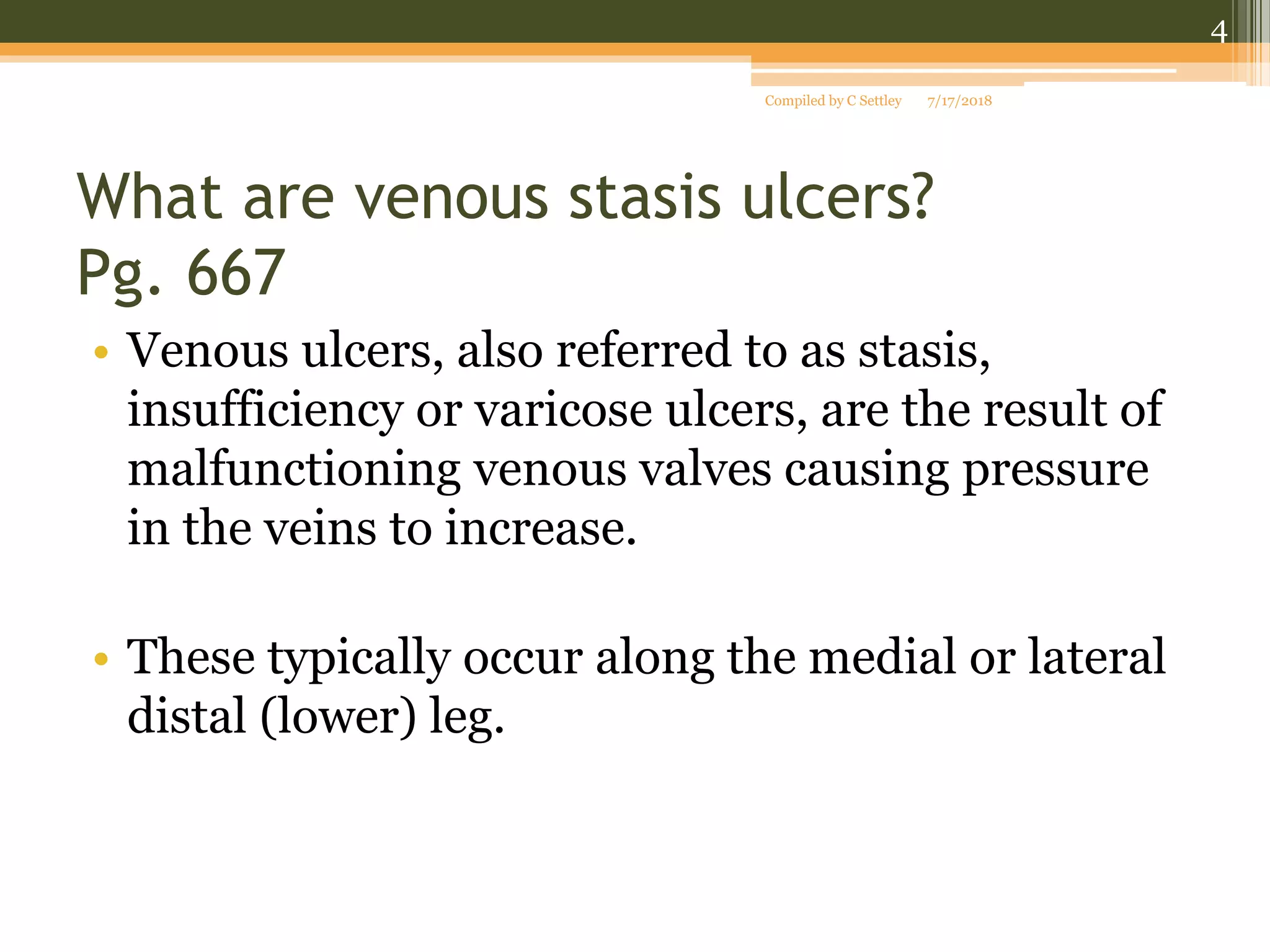 Venous stasis ulcers | PDF