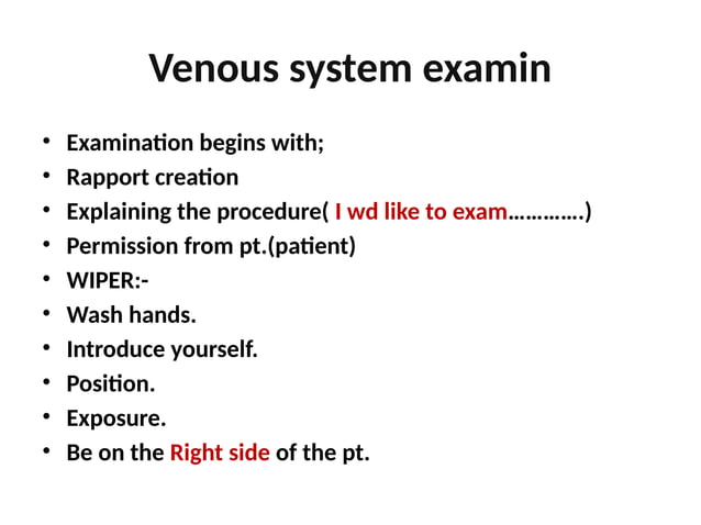 Venous system examination in surgery.pptx | Foot Health | Diseases and ...
