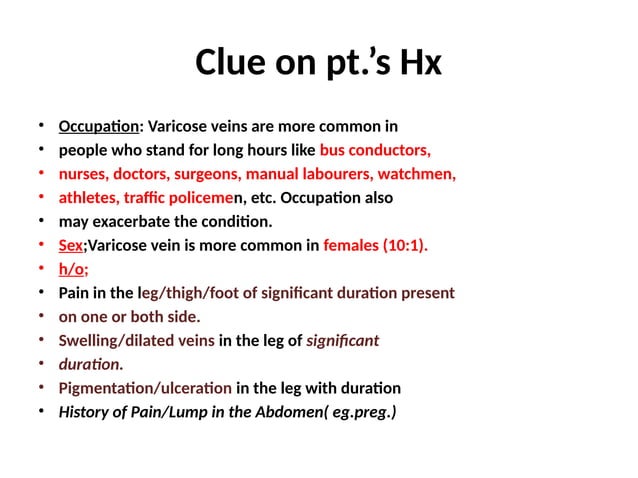 Venous system examination in surgery.pptx | Foot Health | Diseases and ...