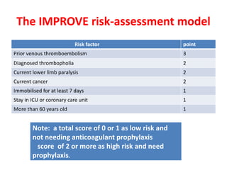 Venous thromboembolism, THROMBOPROPHYLAXIS and management | PPTX