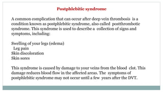 Venous thrombo embolism / deep vein thrombosis | PPTX | Blood Disorders ...