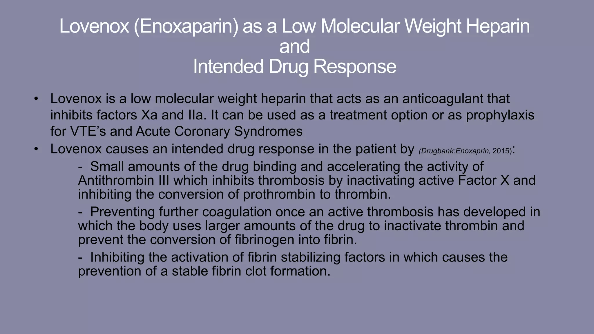 Venous thromboembolisms and lovenox | PPTX