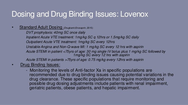 Venous thromboembolisms and lovenox