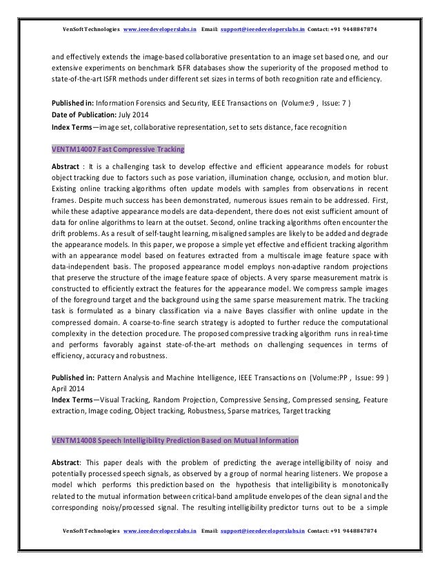 Vensoft IEEE 2014 2015 Matlab Projects tiltle Image Processing Wirele… Vensoft IEEE 2014 2015 Matlab Projects tiltle Image Processing Wirele…